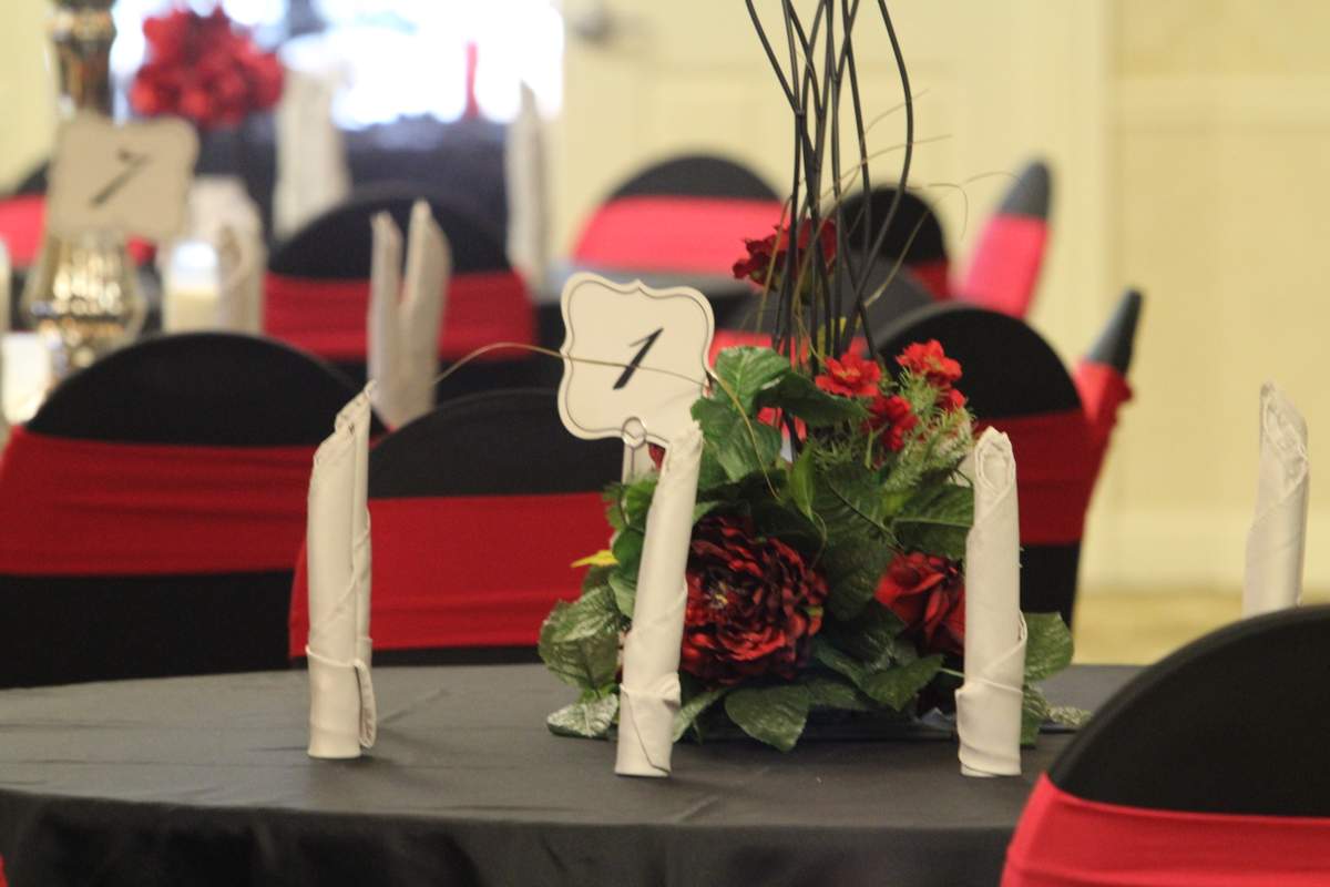 Black, red, silver Retirement Party Ideas | Photo 2 of 15 | Catch My Party