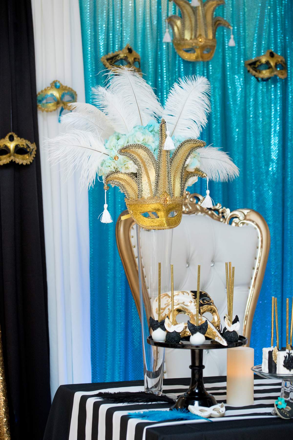 Masquerade Theme Birthday Party Ideas | Photo 17 of 47 | Catch My Party