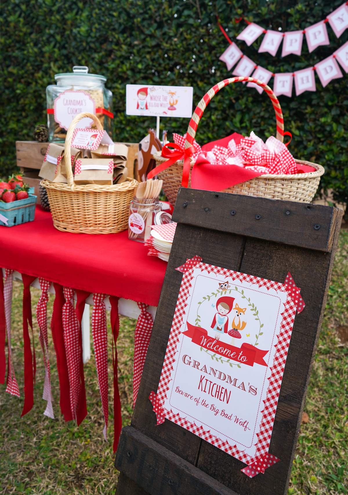 Red Riding Hood Picnic Party Birthday Party Ideas | Photo 1 of 23 ...