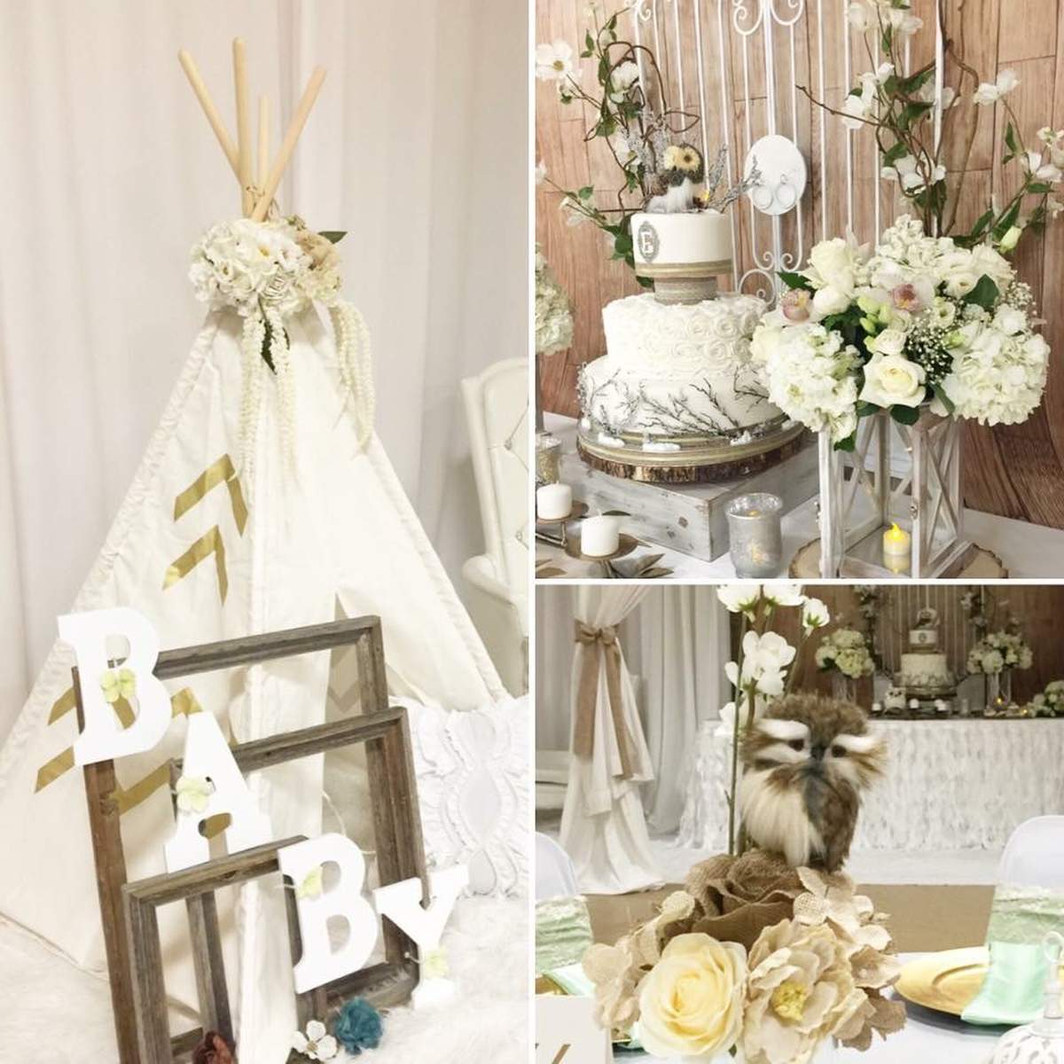 Owls/rustic Baby Shower Party Ideas | Photo 1 of 12 | Catch My Party
