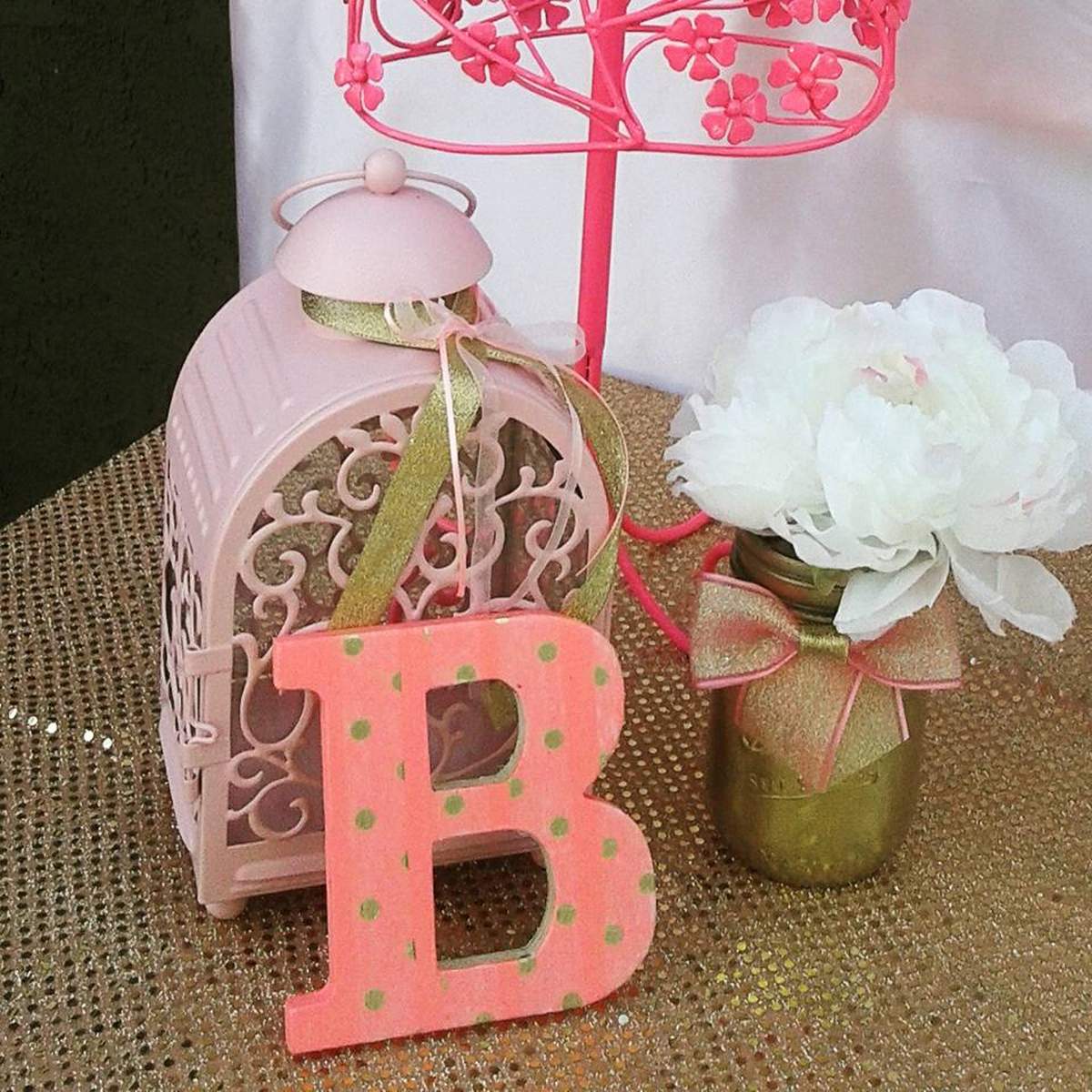 Gold and Pink backdrop Baby Shower Party Ideas | Photo 1 of 12 | Catch ...