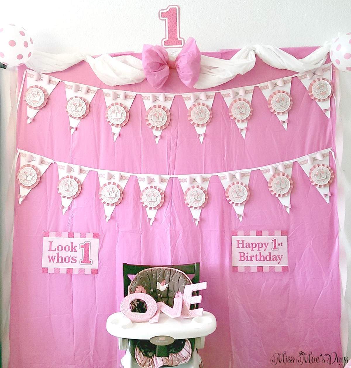 Pink Princess / Birthday "Princess 1st Birthday Party" | Catch My Party