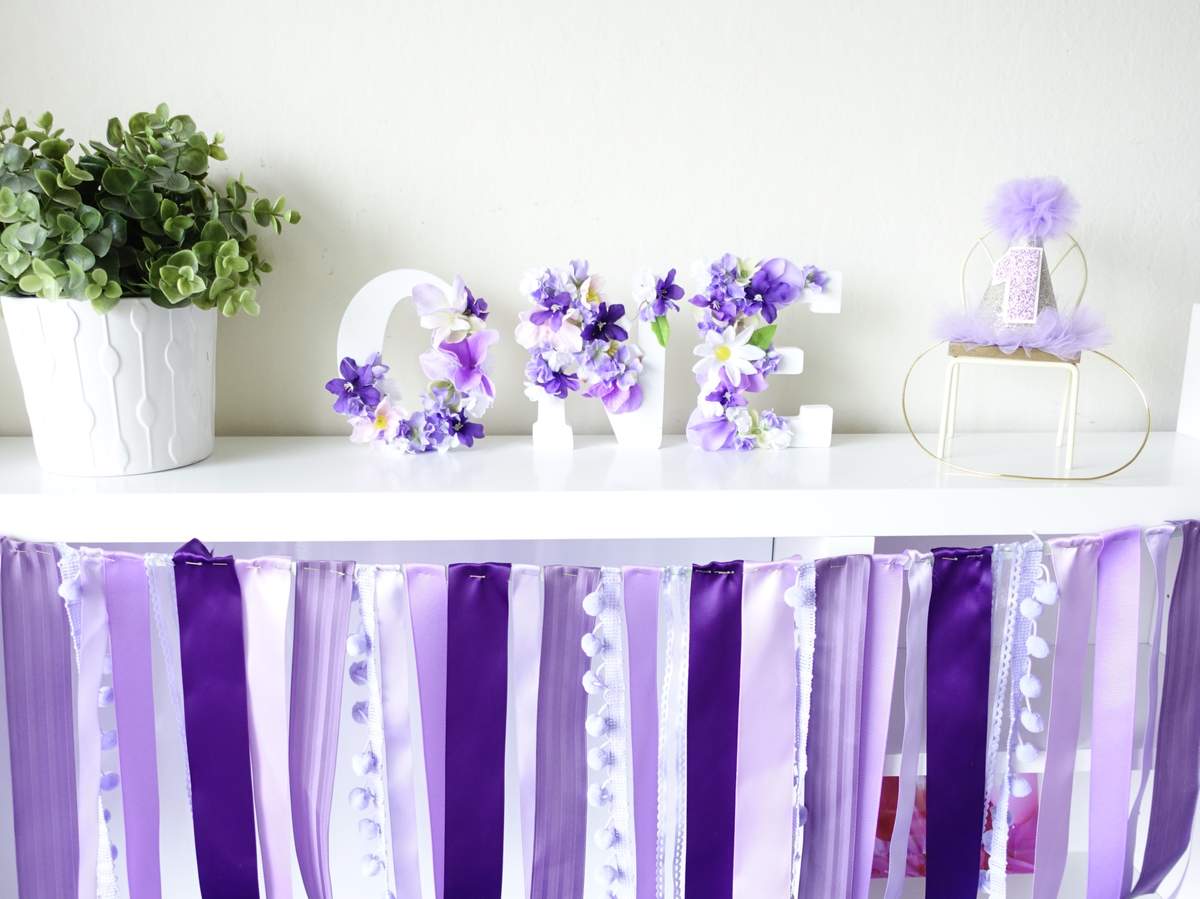 Purple + Spring Bloom Birthday Party Ideas | Photo 1 of 11 | Catch My Party