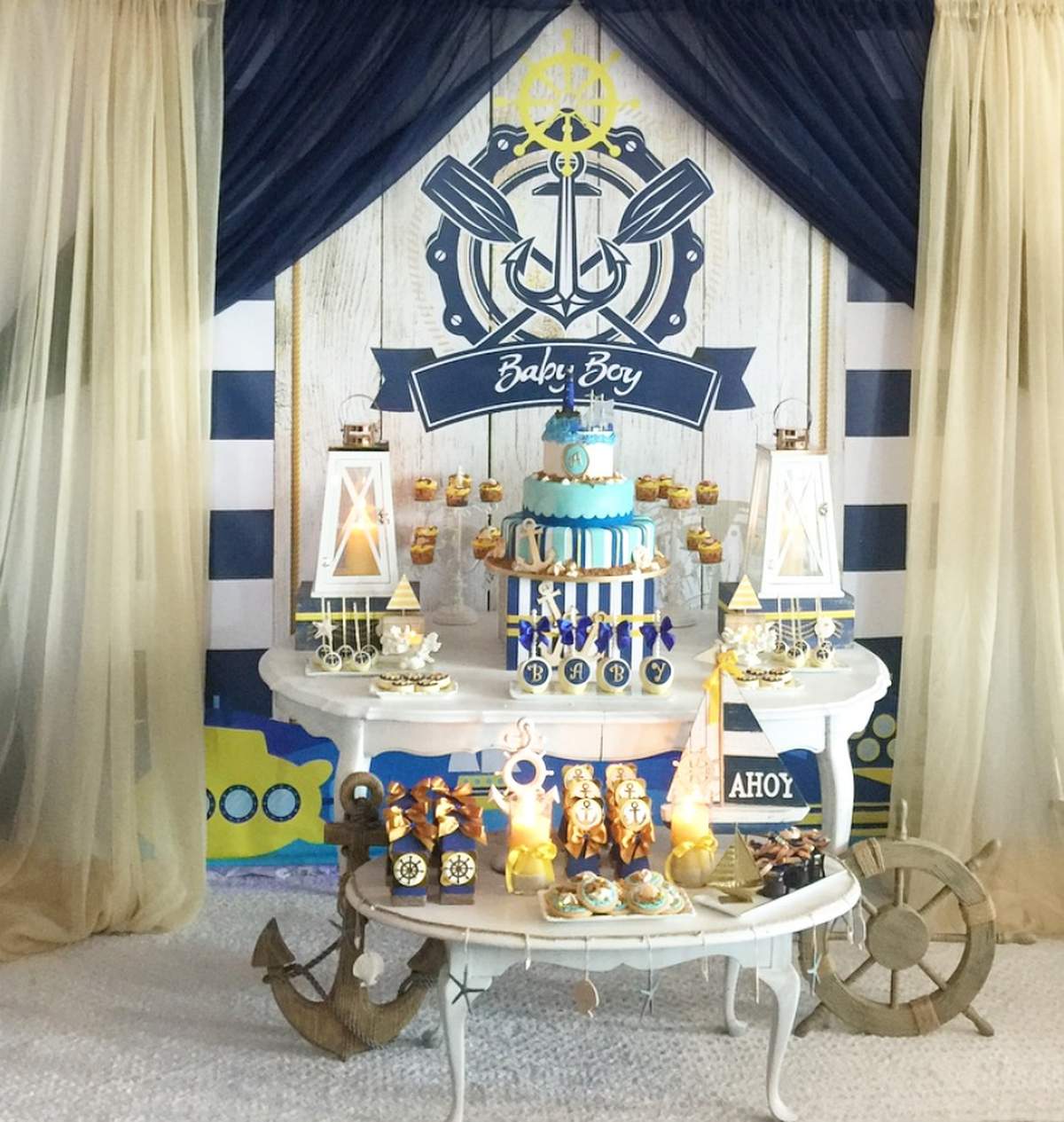 Nautical Baby Shower Party Ideas | Photo 18 of 22 | Catch My Party