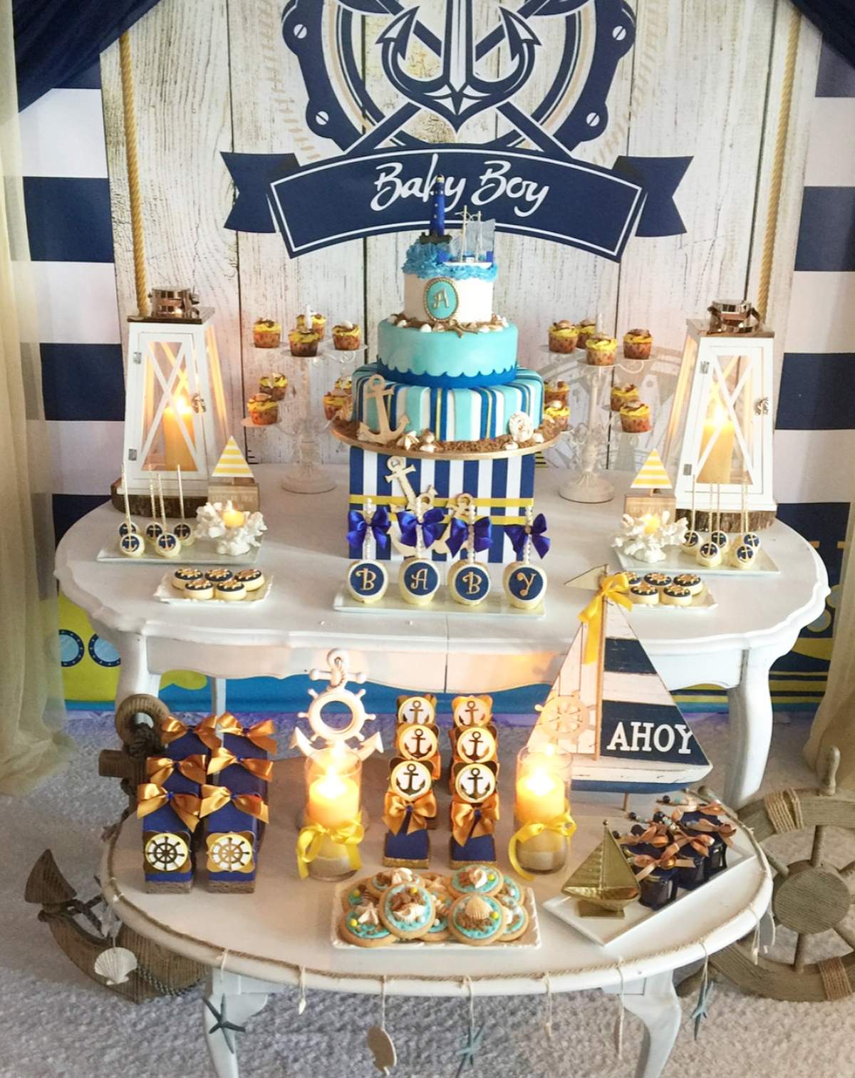 Nautical Baby Shower Party Ideas | Photo 18 of 22 | Catch My Party
