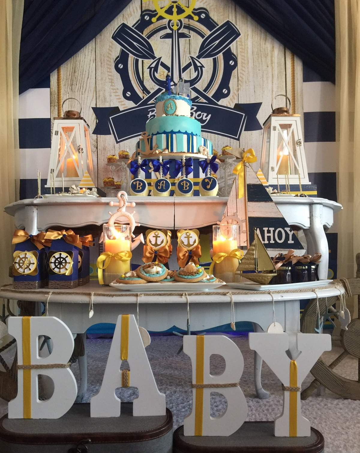Nautical Baby Shower Party Ideas | Photo 18 of 22 | Catch My Party