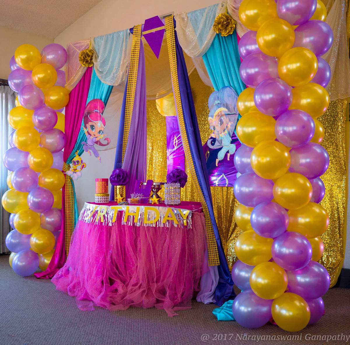 Shimmer and shine, pink and purple / Birthday "Shimmer and Shine fifth ...