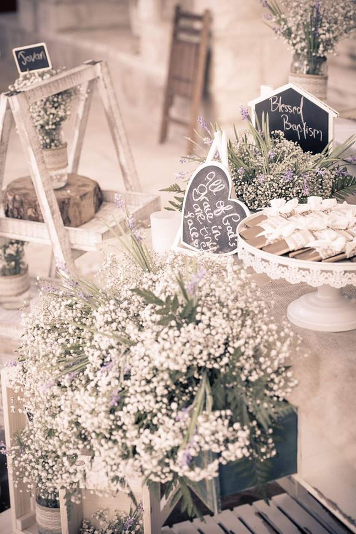 Vintage rustic Baptism Party Ideas | Photo 1 of 12 | Catch My Party