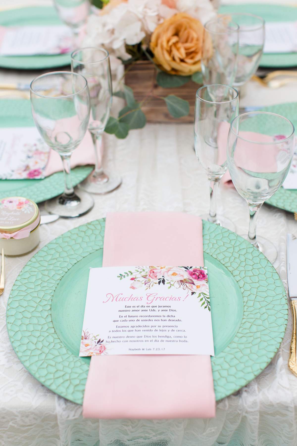 Blush & Mint Wedding Party Ideas | Photo 1 of 23 | Catch My Party