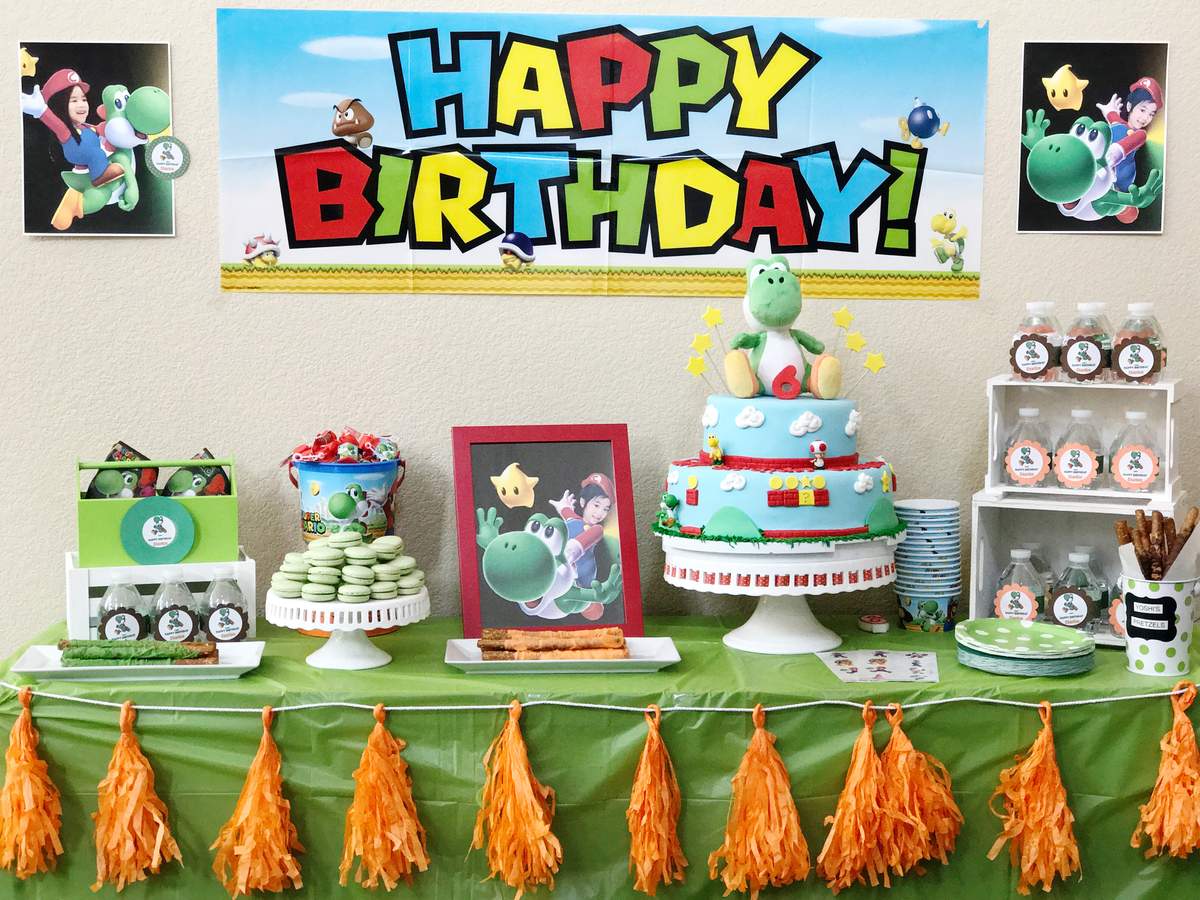 Yoshi Super Mario Birthday Party Ideas | Photo 1 of 27 | Catch My Party