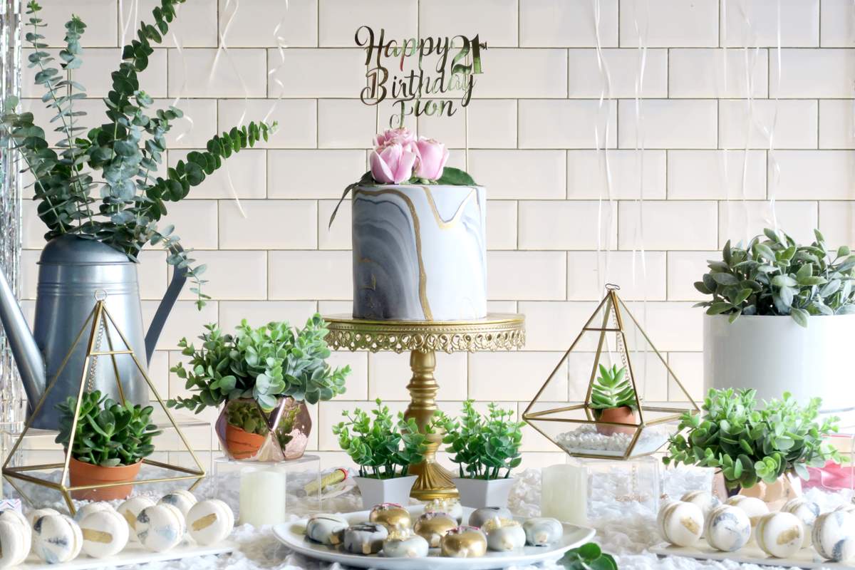 Marble Theme Birthday Party Ideas | Photo 2 of 18 | Catch My Party