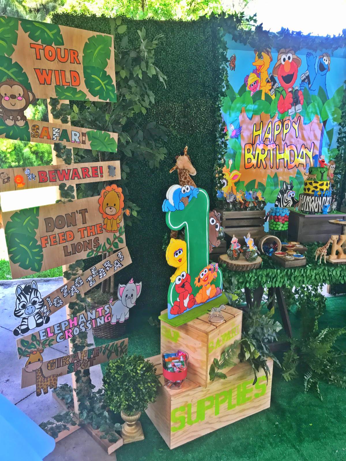 Elmo/Sesame Street Safari Birthday Party Ideas | Photo 9 of 24 | Catch ...