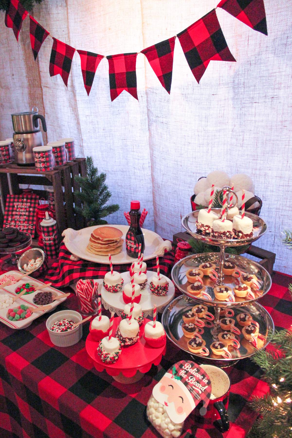 Pancakes, Pajamas and Plaid Christmas/Holiday Party Ideas | Photo 1 of ...