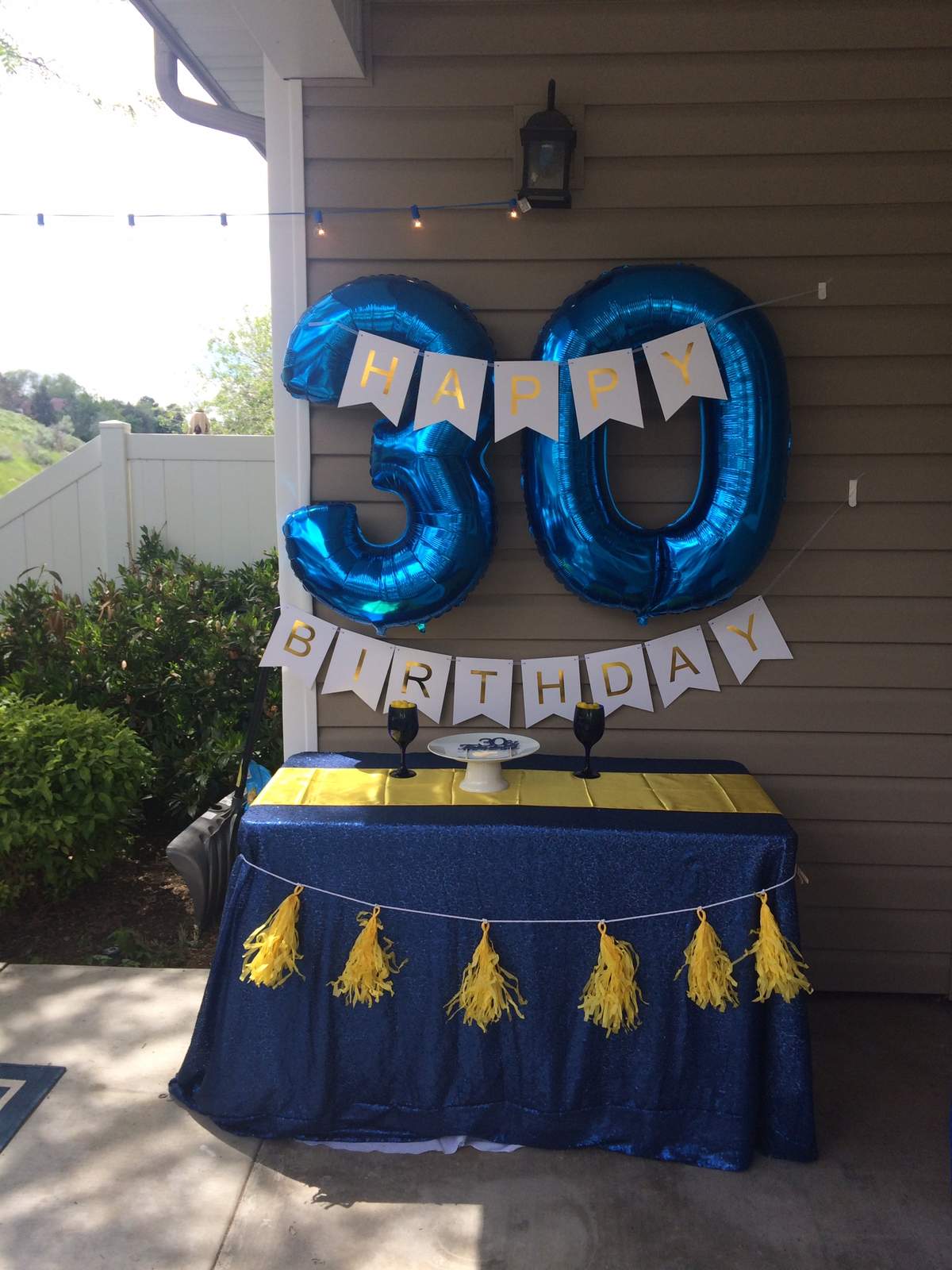Yellow and blue 30th Birthday Party Ideas | Photo 27 of 27 | Catch My Party