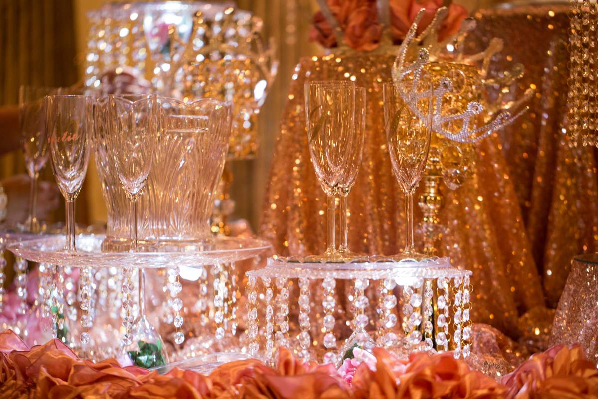 pink, navy, gold, silver Quinceañera Party Ideas | Photo 1 of 17 ...