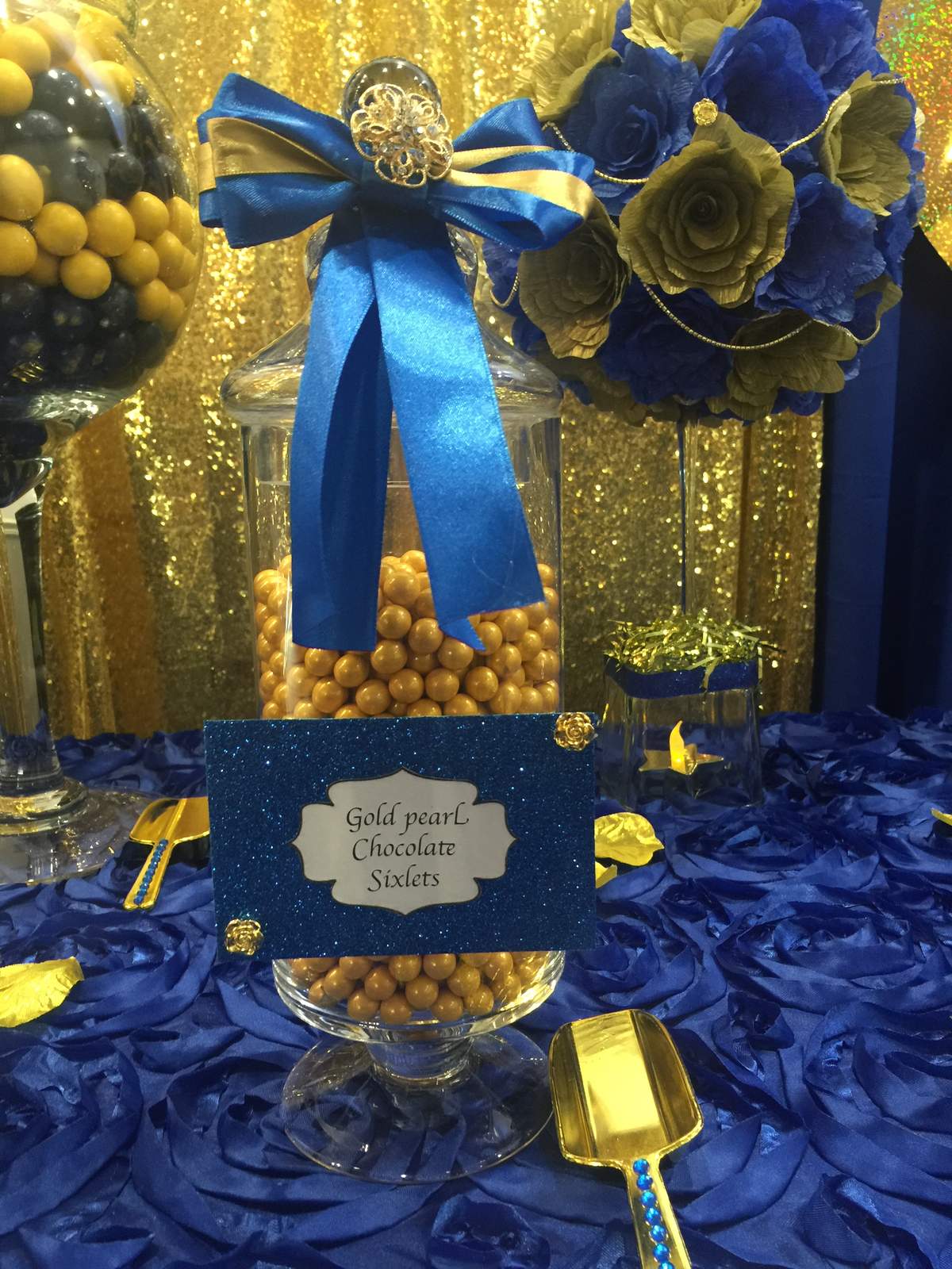 Gold & royal blue party Fundraiser Party Ideas | Photo 1 of 23 | Catch ...