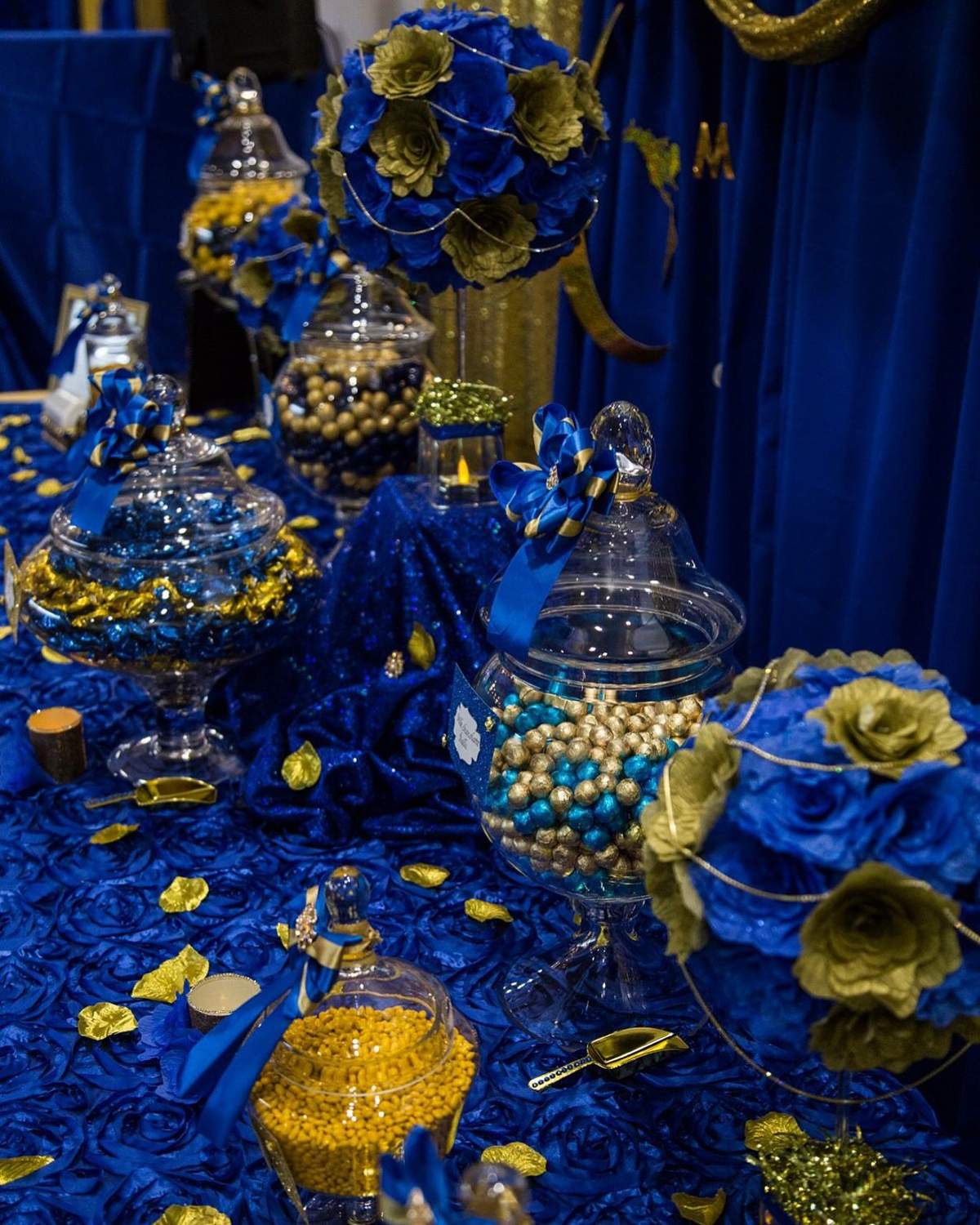 Gold & royal blue party Fundraiser Party Ideas | Photo 1 of 23 | Catch ...