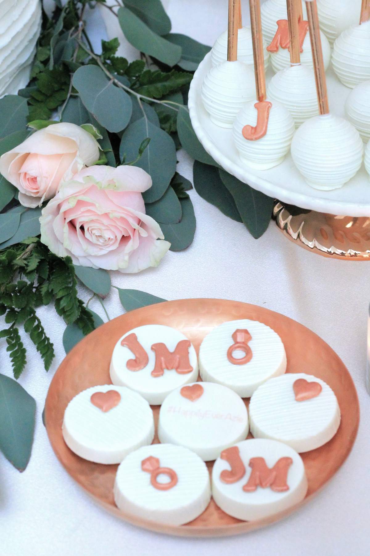 Rose Gold and Blush "Love" Engagement Party Engagement Party Ideas ...