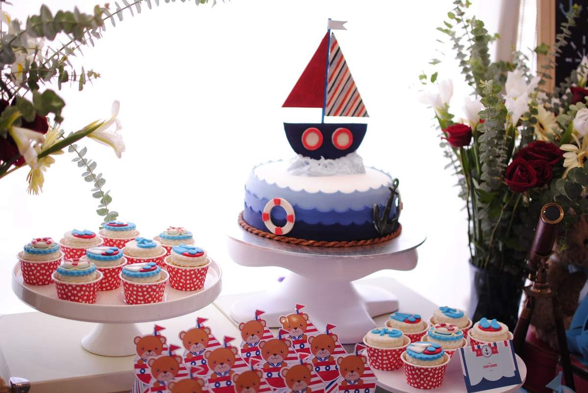 Con temática náutica y osito marinero Birthday Party Ideas | Photo 6 of ...
