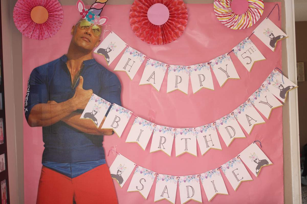 Dwayne "The Rock" Johnson and Unicorns Birthday Party Ideas | Photo 16 ...