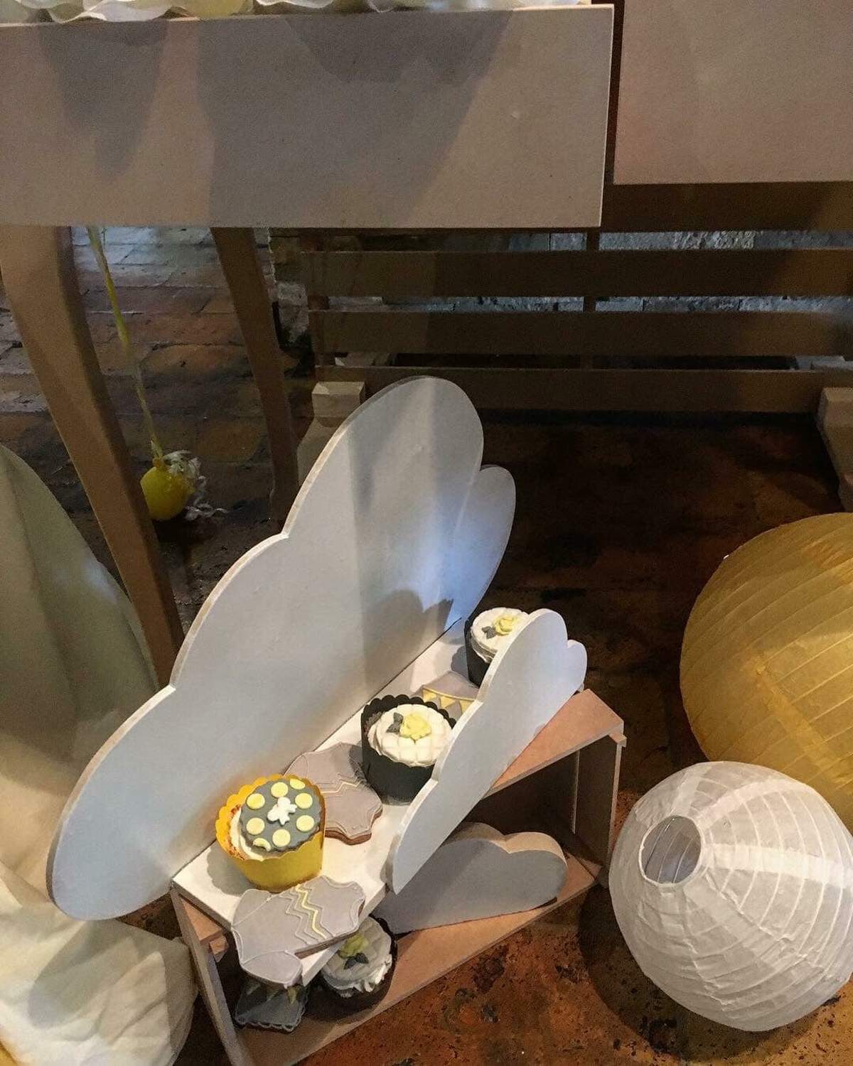 yellow and gray party Baptism Party Ideas | Photo 6 of 16 | Catch My Party