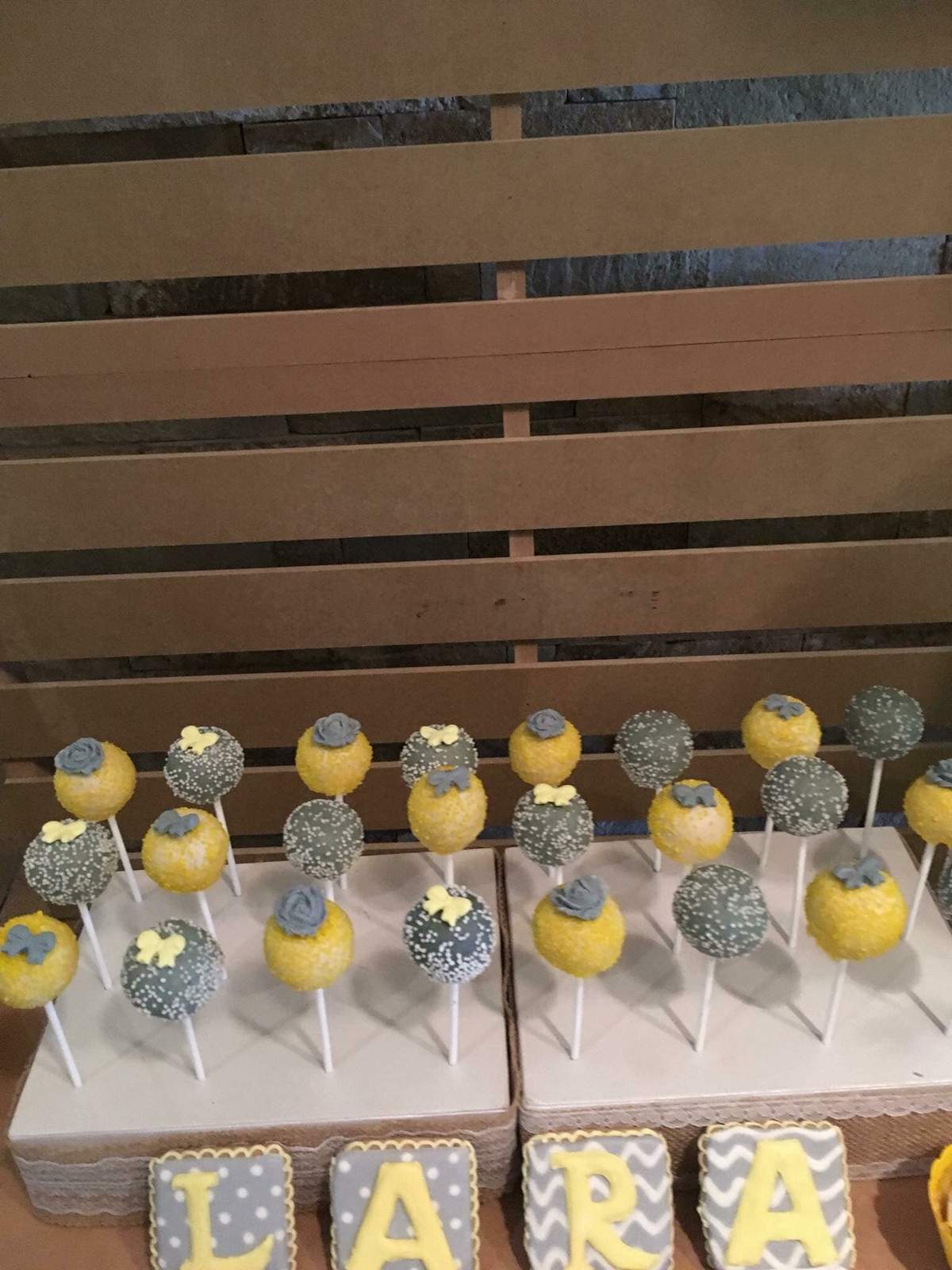 yellow and gray party Baptism Party Ideas | Photo 8 of 16 | Catch My Party