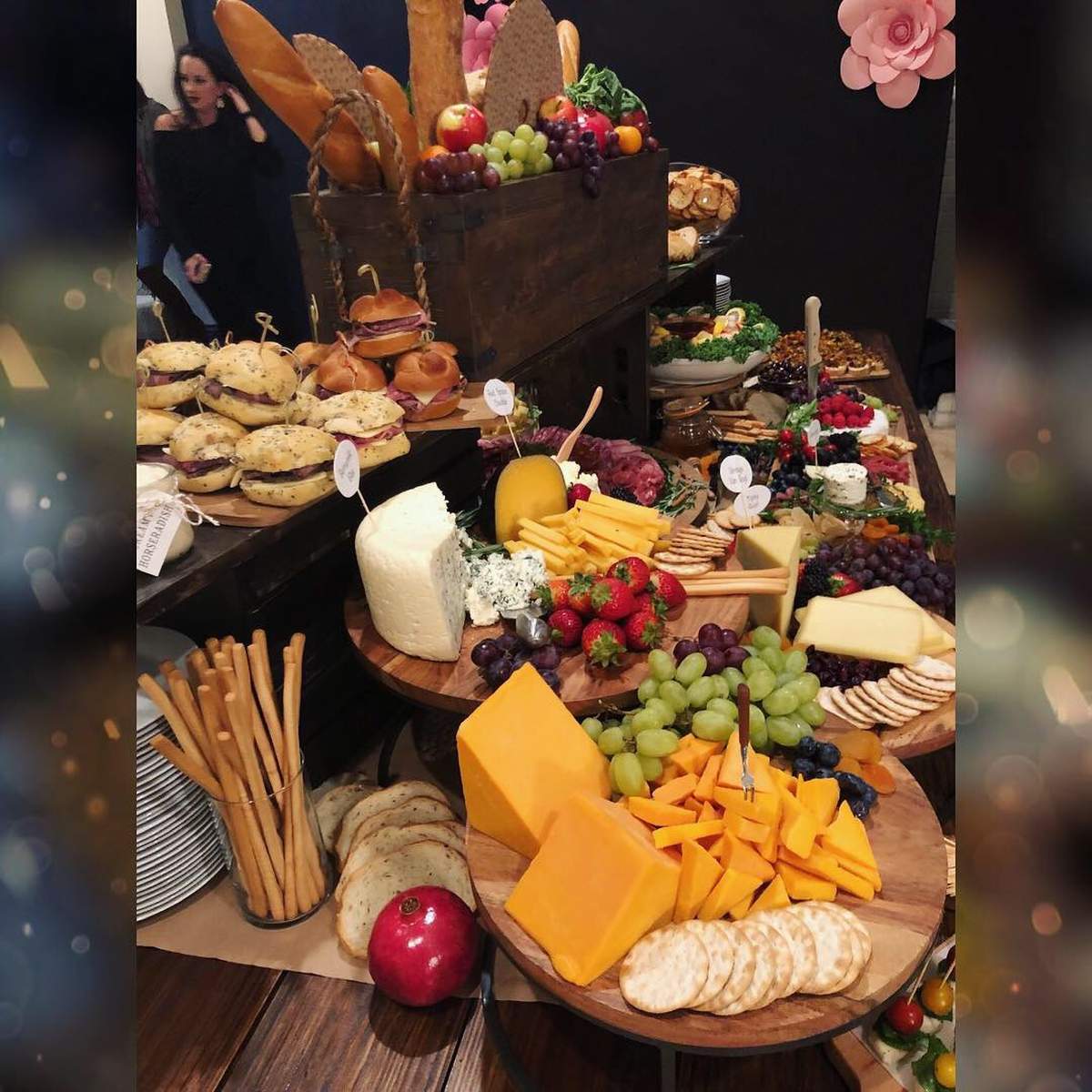 Grazing Table and Flower Backdrop Birthday Party Ideas | Photo 6 of 10 ...