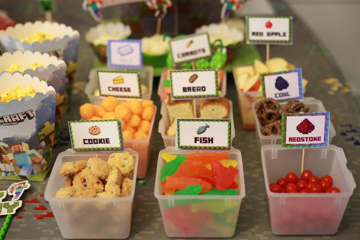 Minecraft theme Birthday Party Ideas | Photo 3 of 44 | Catch My Party