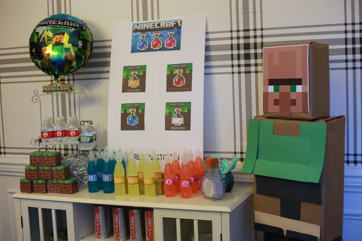 Minecraft theme Birthday Party Ideas | Photo 4 of 44 | Catch My Party