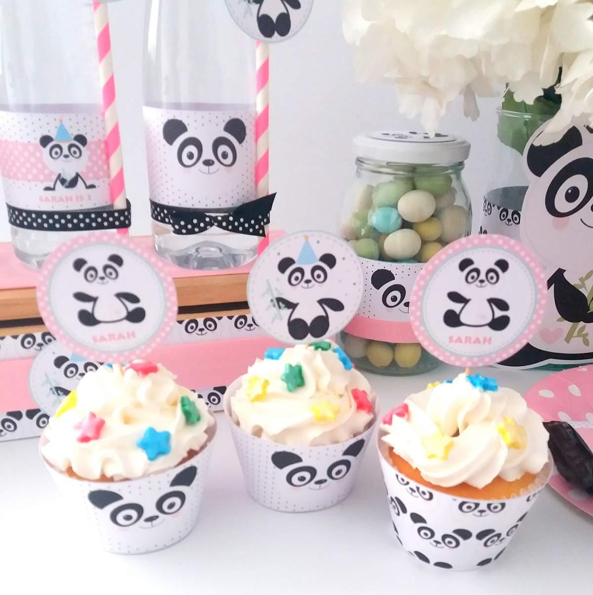 Pink Panda Printable Party Set Birthday Party Ideas | Photo 1 of 25 ...
