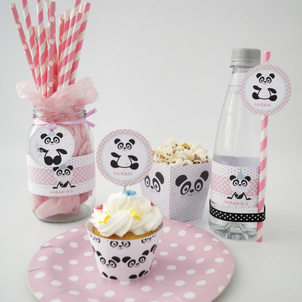 Pink Panda Printable Party Set Birthday Party Ideas | Photo 1 of 25 ...