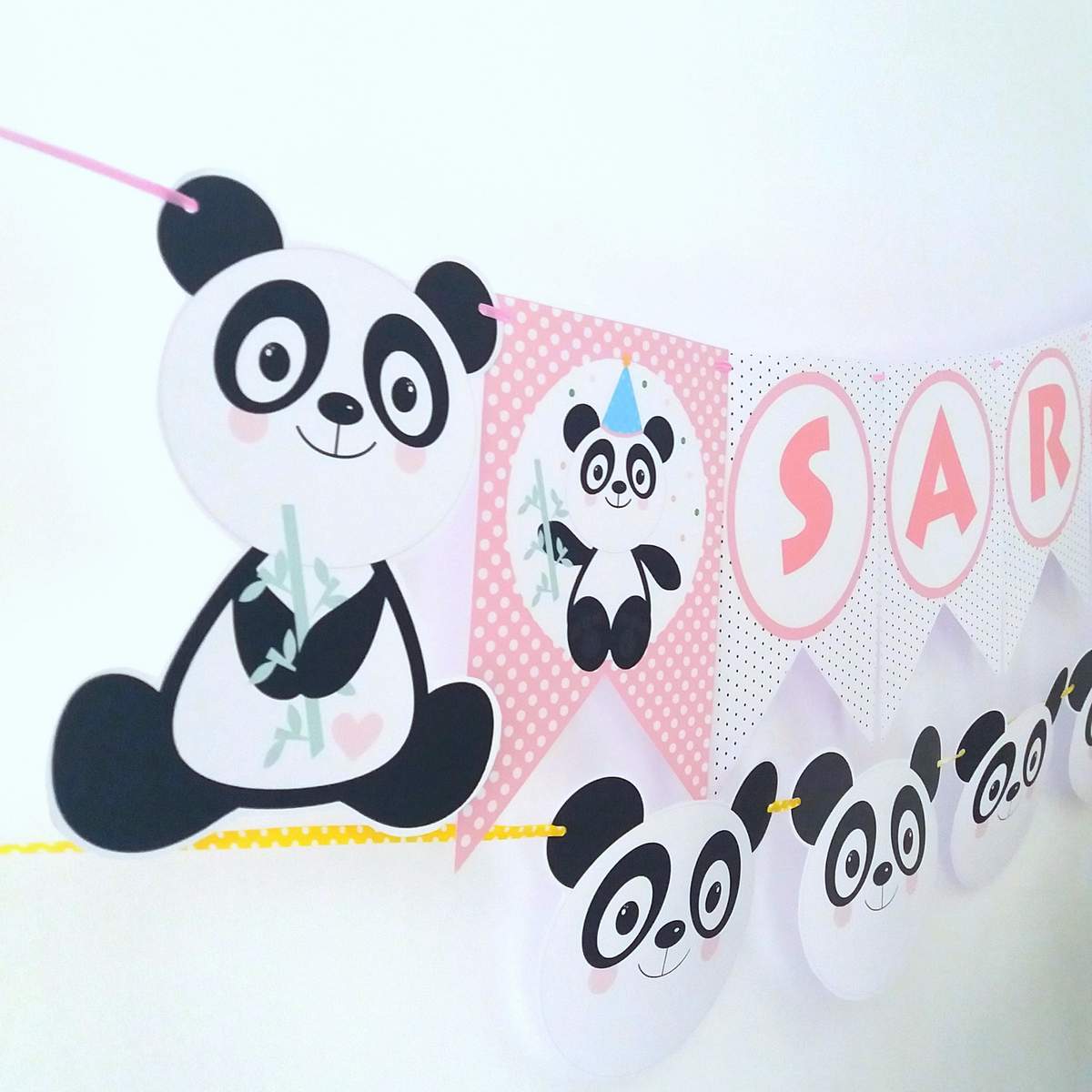 Pink Panda Printable Party Set Birthday Party Ideas | Photo 1 of 25 ...