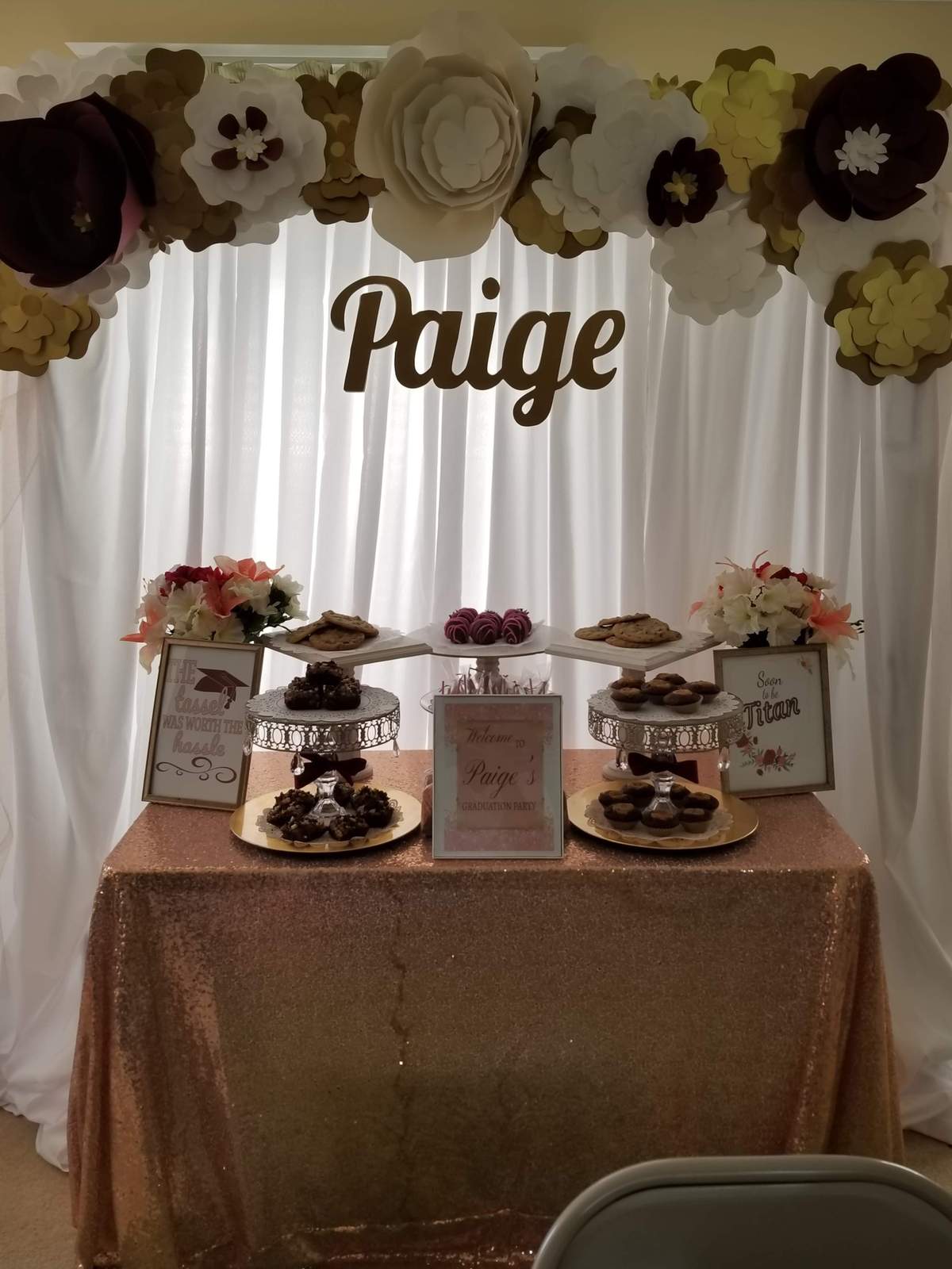 Burgundy and Rose Gold Floral Graduation/End of School Party Ideas ...