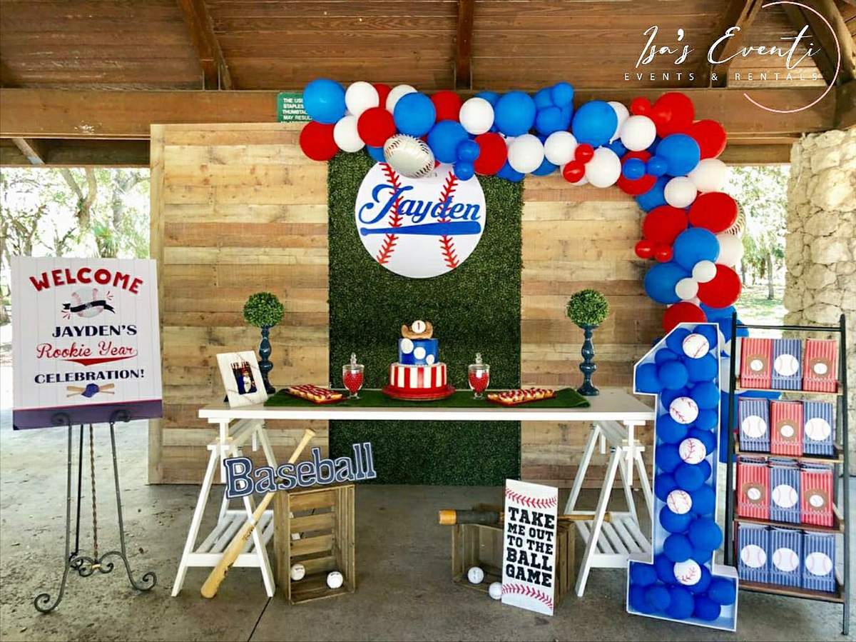 Baseball / Birthday "Rookie of the year first birthday " | Catch My Party