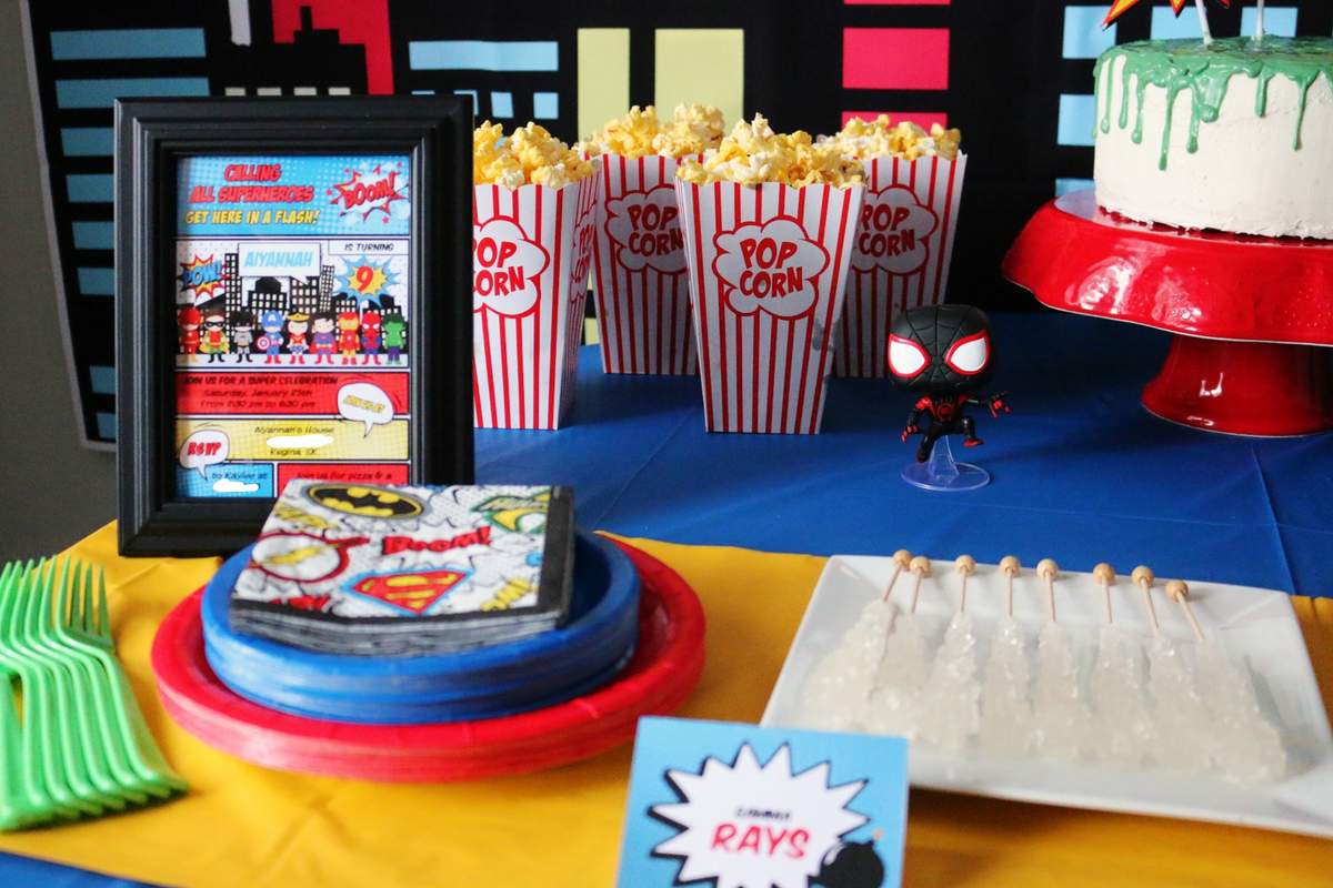 Comic book Birthday Party Ideas | Photo 1 of 15 | Catch My Party