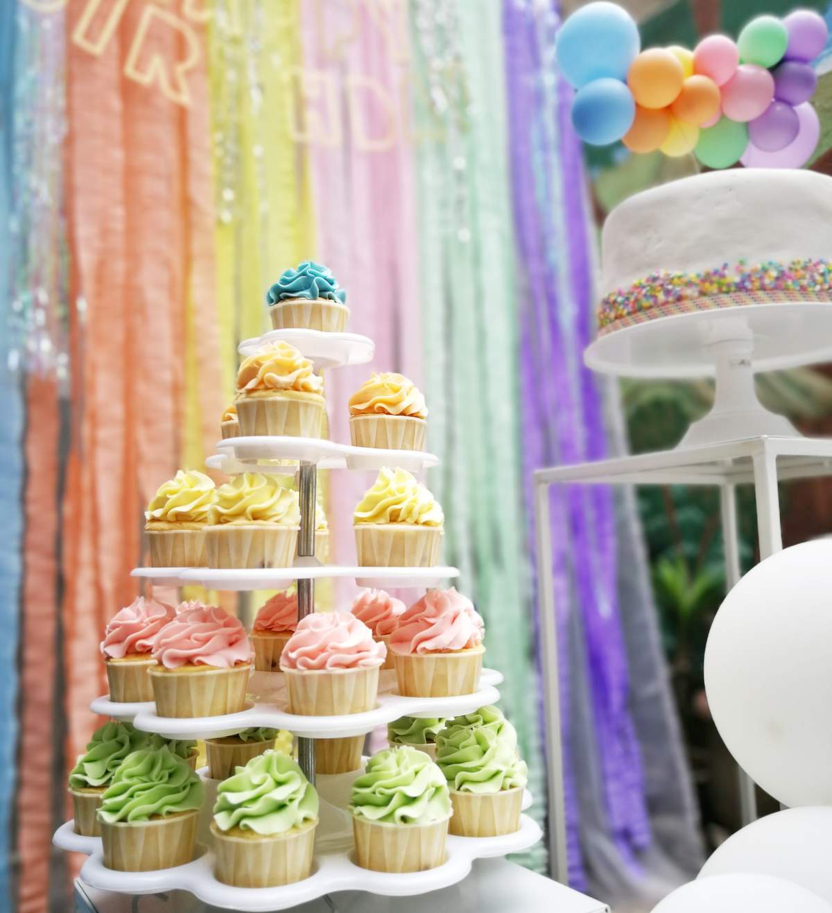 Rainbow theme Birthday Party Ideas | Photo 10 of 17 | Catch My Party