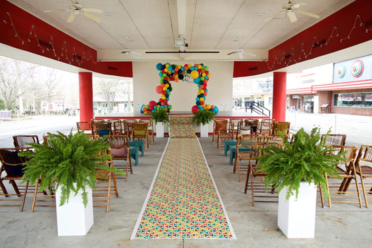 Retro and Colorful / Wedding "Colorful Wedding Ceremony Balloon Arch ...