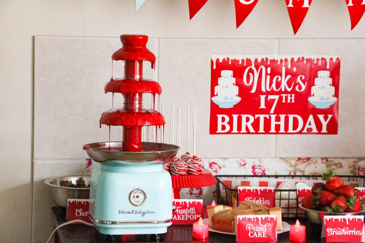 Chocolate Fountain Birthday Party Ideas | Photo 1 of 33 | Catch My Party