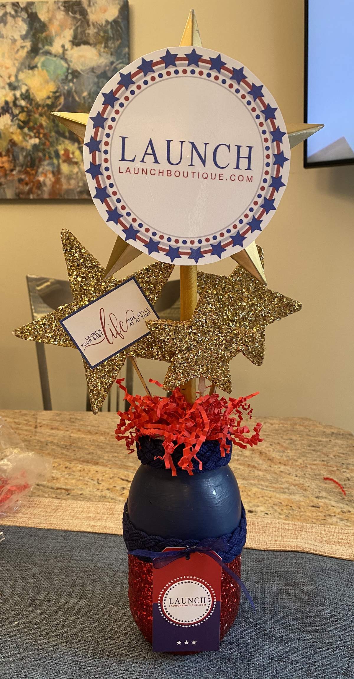Red, White and Blue Launch Grand Opening - Window display & decor Party ...