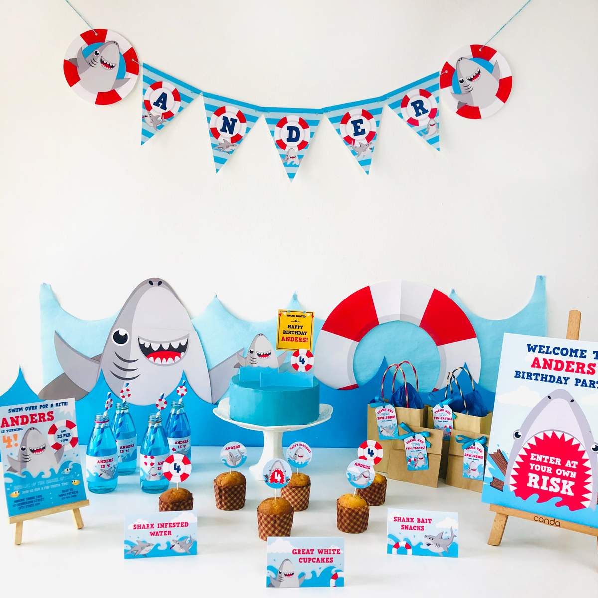 Shark Birthday Party Ideas | Photo 17 of 19 | Catch My Party