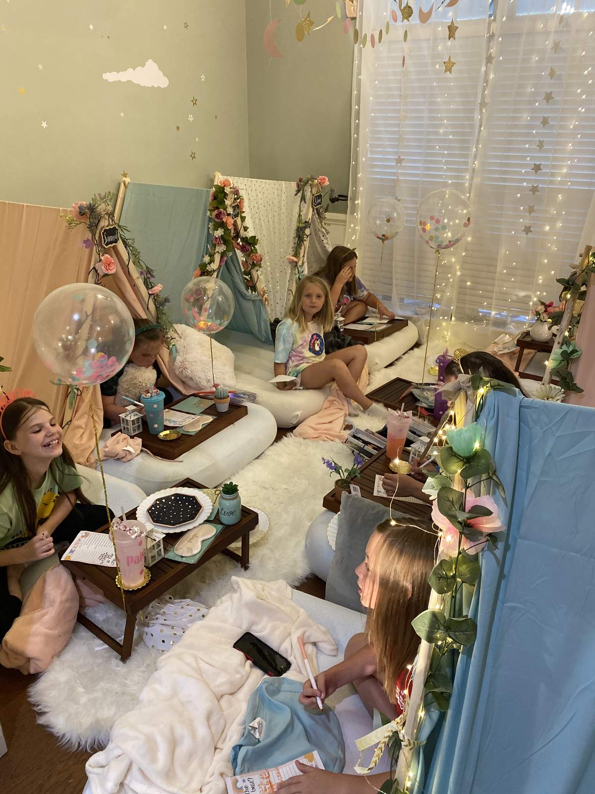 Sleepover, boho, tent party Birthday Party Ideas | Photo 6 of 24 ...