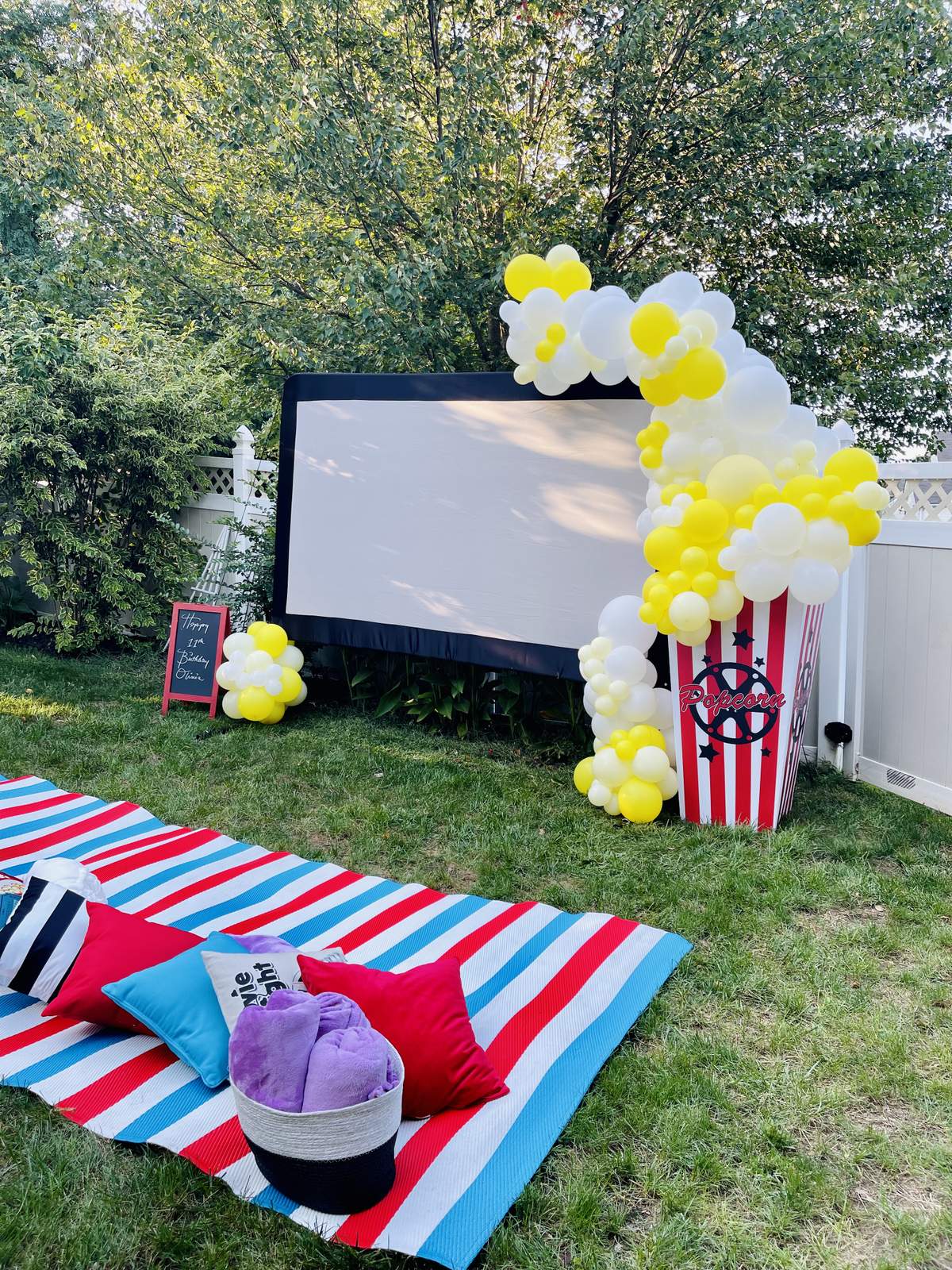 Outdoor movie night Birthday Party Ideas | Photo 1 of 12 | Catch My Party