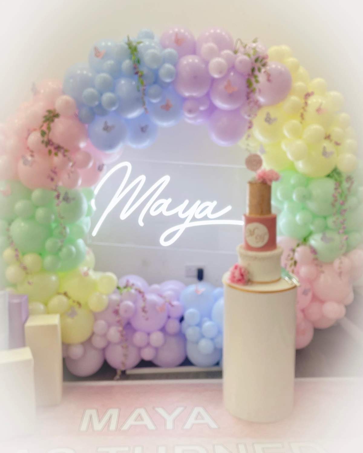 Pastels Flowers and butterflies / Birthday "Maya’s 1st birthday ...