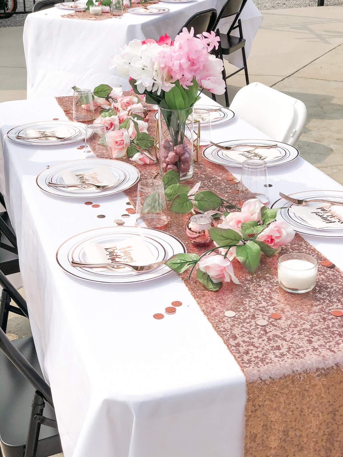 Rose Gold Glam Birthday Party Ideas | Photo 1 of 10 | Catch My Party