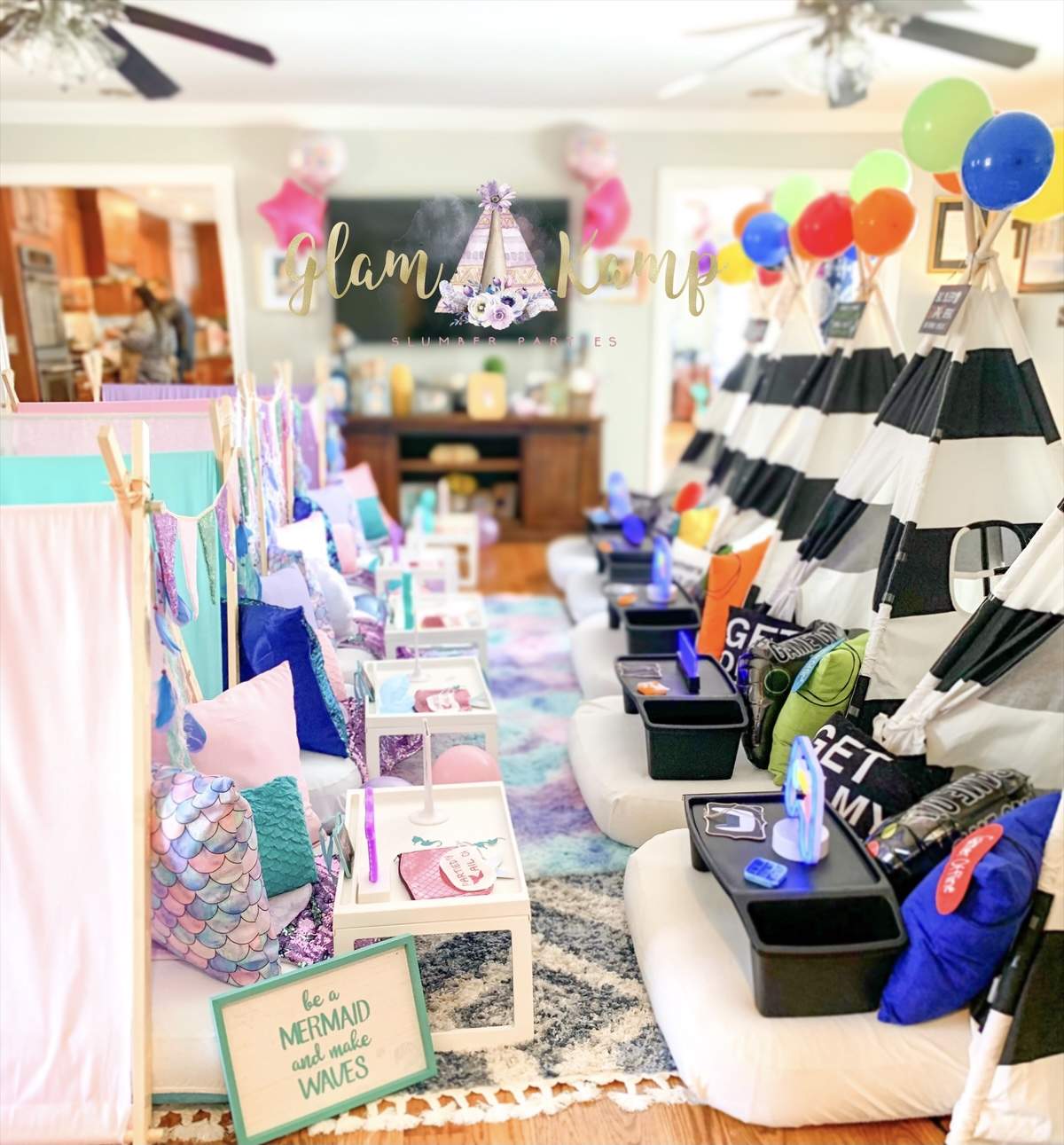 Mermaid and Gamer theme / Birthday "Mermaid vs Gamer Sleepover" | Catch ...