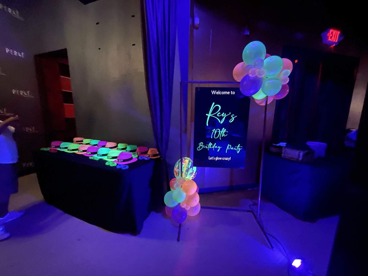 Rey s 10 Let s Glow Crazy Birthday Party Ideas Photo 1 Of 11 Catch rey-s-10-let-s-glow-crazy-birthday-party-ideas-photo-1-of-11-catch