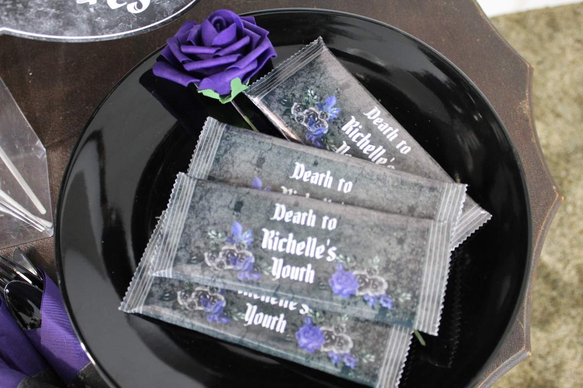 Wednesday Inspired Funeral Party Birthday Party Ideas | Photo 9 of 11 ...