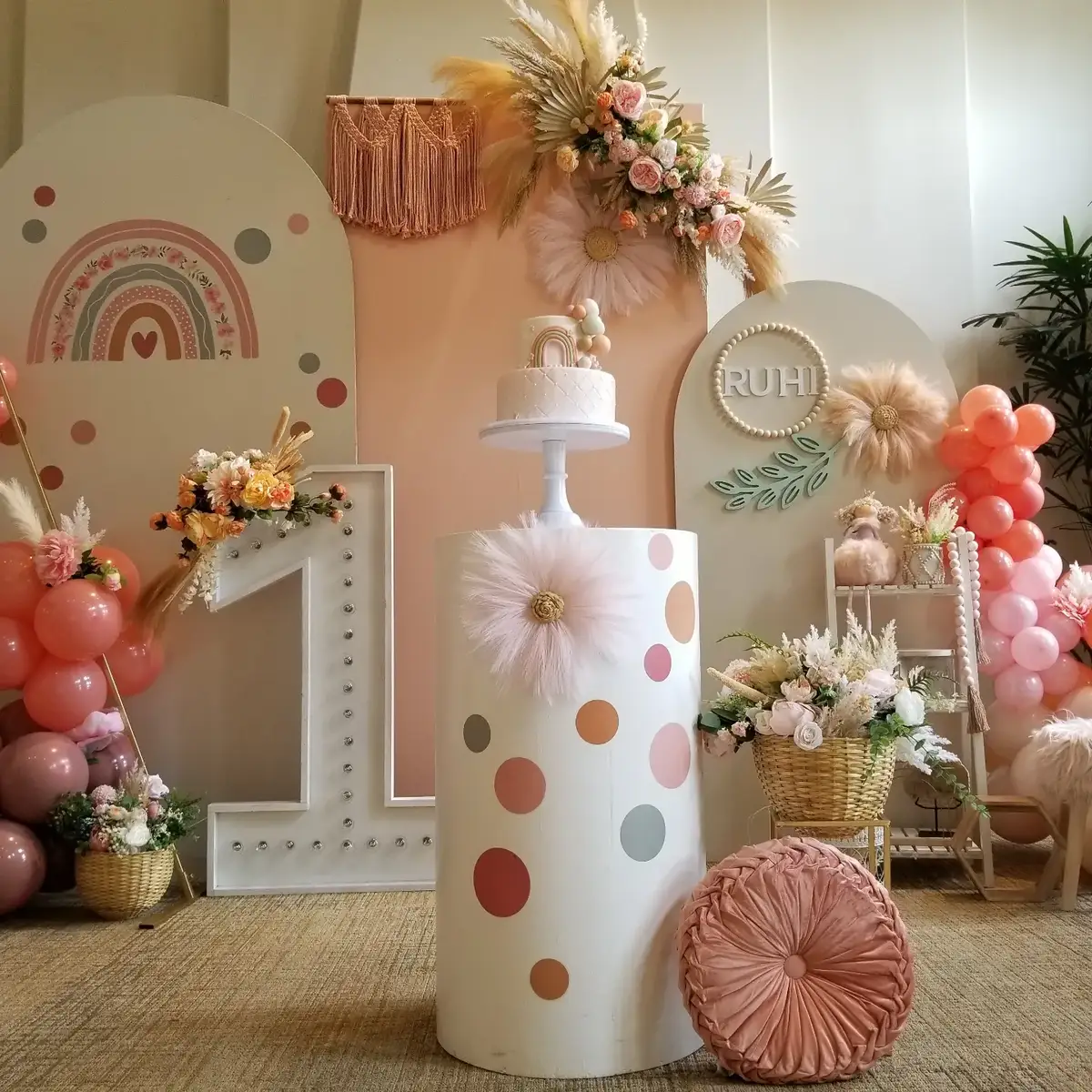 Boho Chic Muted One-derful Birthday Party Ideas | Photo 21 of 38 ...