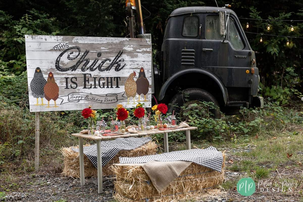 Down on the Farm Chicken Party Birthday Party Ideas | Photo 6 of 34 ...