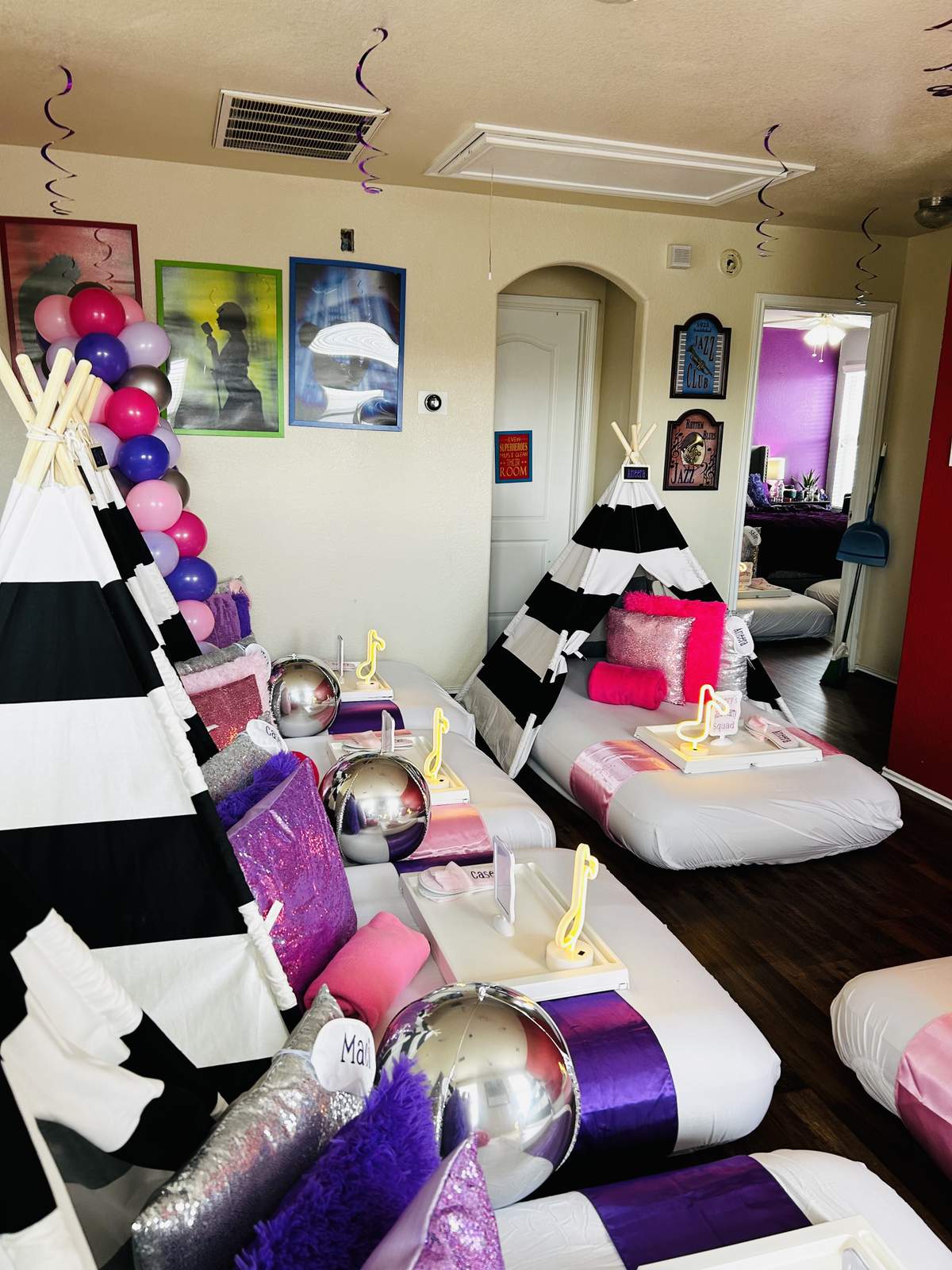 Pink, Purple, and Silver / Birthday "Emery sleepover" | Catch My Party